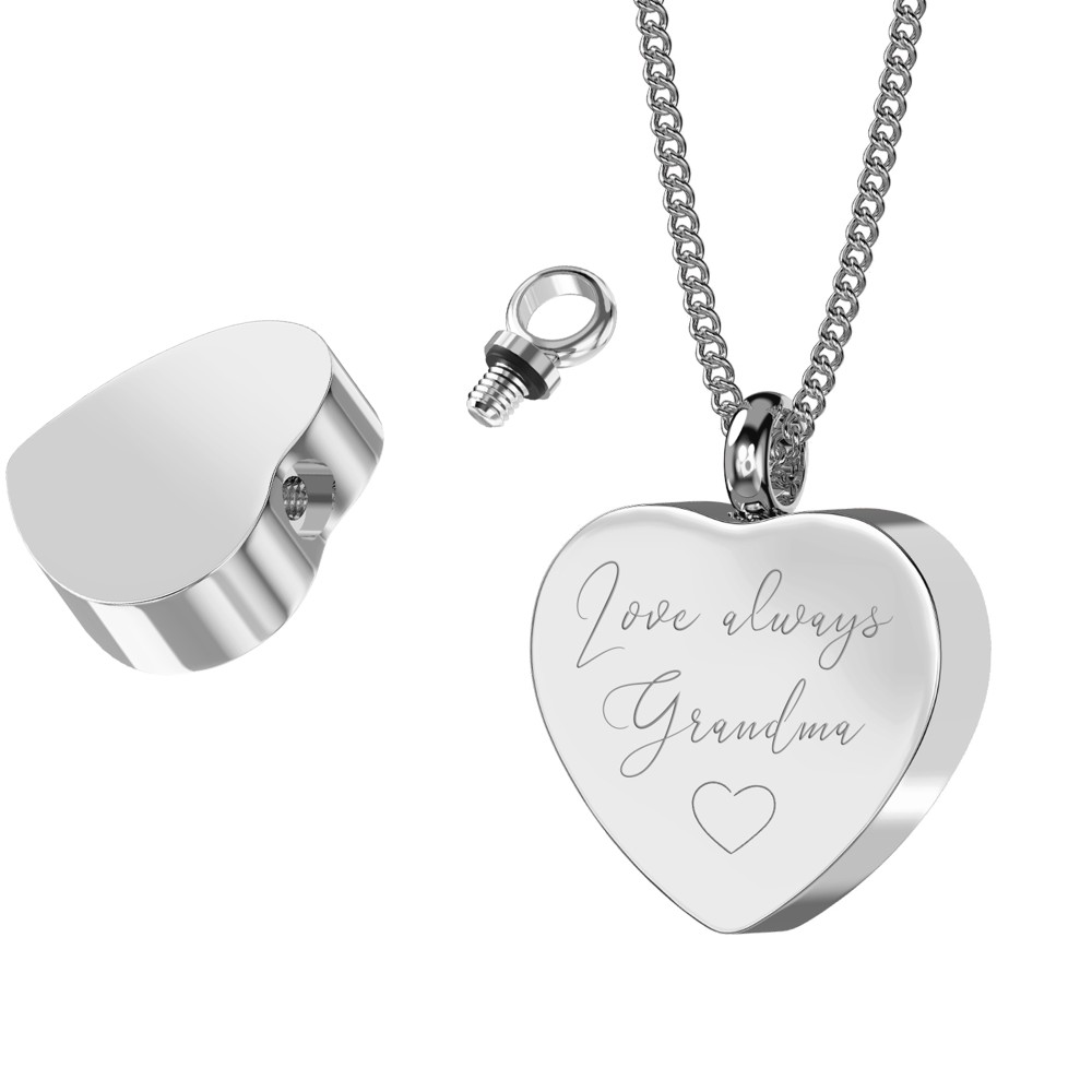 Actual Handwriting Silver Heart Cremation Urn Necklace. Hand written ...